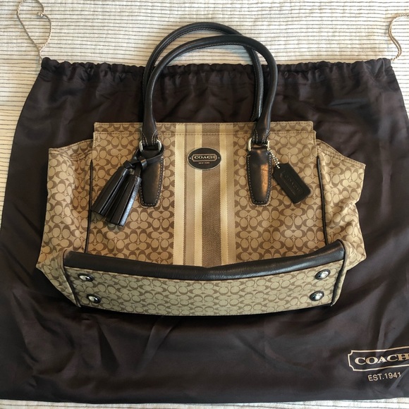 Coach | Bags | Coach Signature Print Handbag | Poshmark